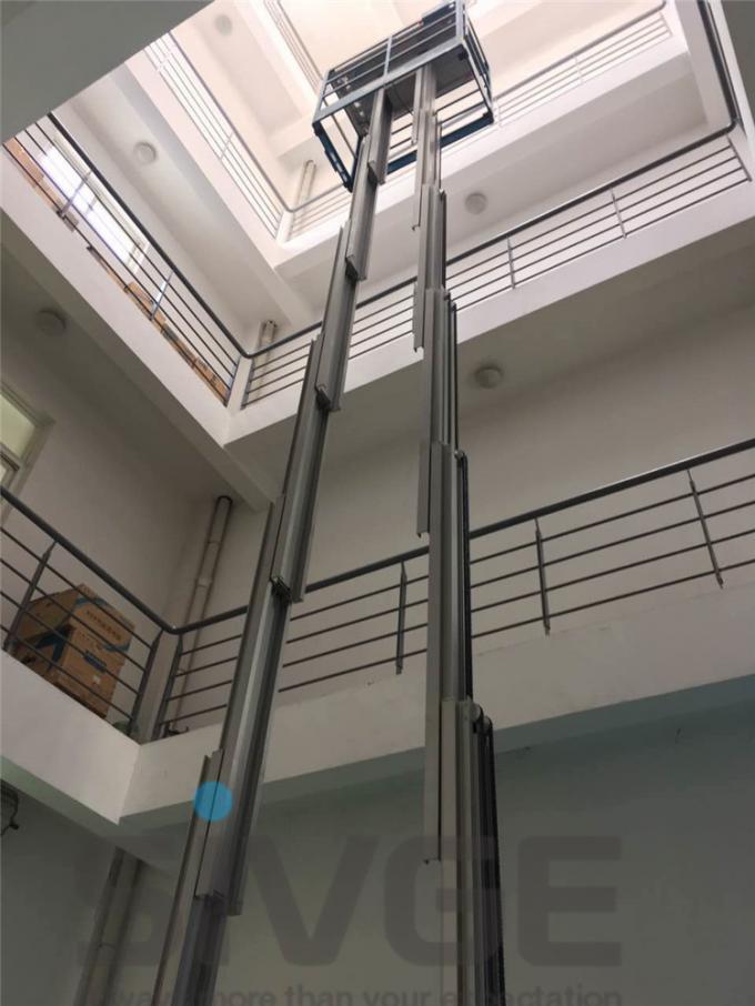 Push Around Vertical Mast Lift , 12 Meter Working Height Electric Work ...