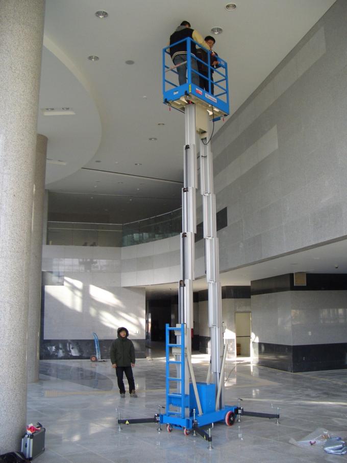 Dual Mast Mobile Elevating Work Platform For 2 Persons 8 Meter Platform ...